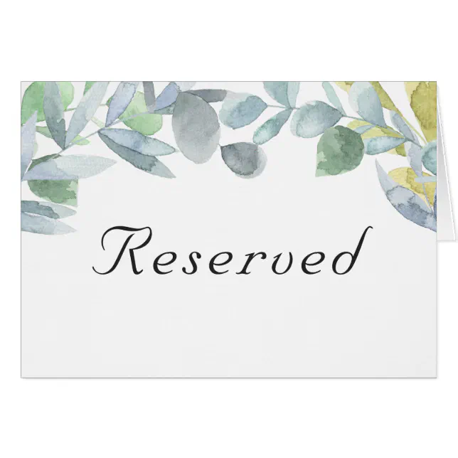 Elegant leaves. Wedding Reserved Table Place Card | Zazzle