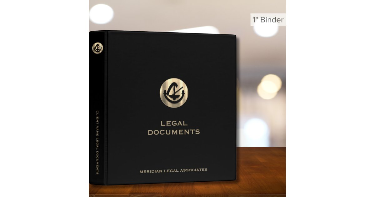 Elegant Legal Document Binder | Zazzle