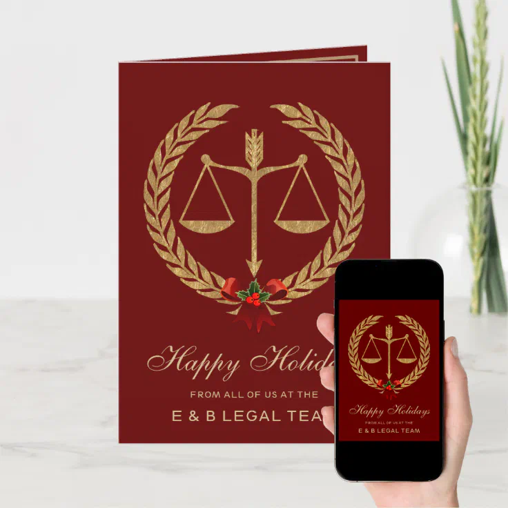 Elegant Legal Industry Holiday Christmas Cards | Zazzle