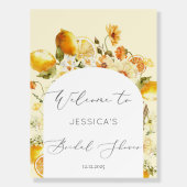Elegant lemon arch bridal shower welcome foam board | Zazzle