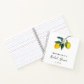 Elegant Lemon Hand Lettered Script Bridal Shower Notebook | Zazzle