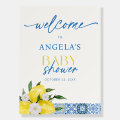 Elegant Lemon Italian Baby Shower Welcome Sign | Zazzle