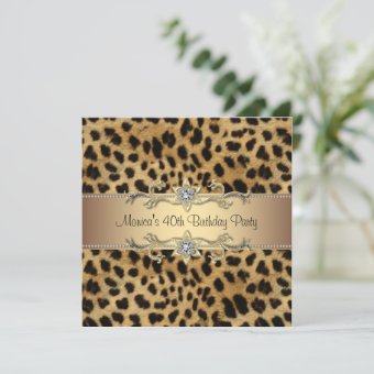 Elegant Leopard Birthday Party Invitation | Zazzle