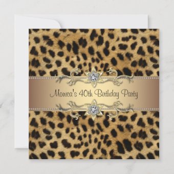 Elegant Leopard Birthday Party Invitation | Zazzle
