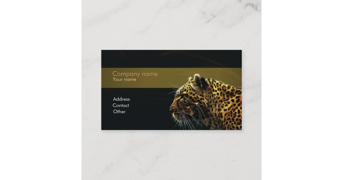 Elegant leopard business card | Zazzle