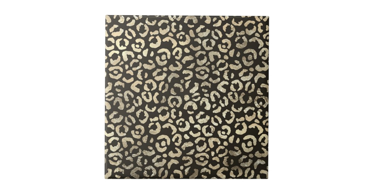 Elegant Leopard Print Ceramic Tile | Zazzle