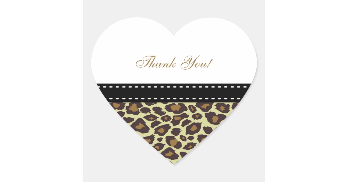 Elegant Leopard Thank You Stickers | Zazzle
