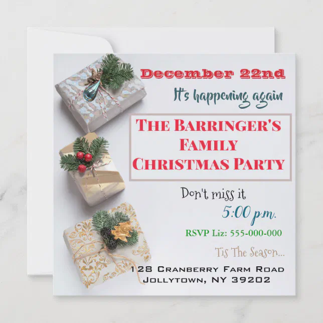 Elegant Let's get together Christmas Party Invitation | Zazzle