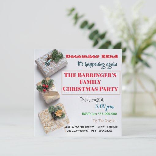 Elegant Let's get together Christmas Party Invitation | Zazzle