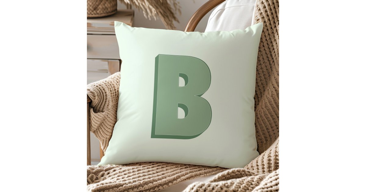 Elegant Letter B Monogram Personalized Initial Throw Pillow | Zazzle
