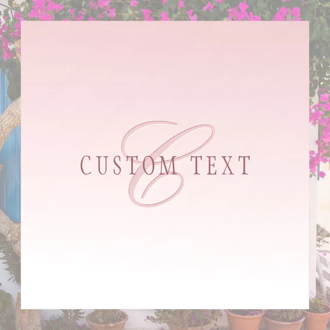 Elegant Lettering & Monogram | Rose Ombre Window Cling | Zazzle