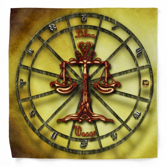 Elegant Libra Gold Yellow Zodiac Symbol Astrology Bandana | Zazzle.com