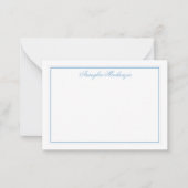 Elegant Light Blue and White Personalized Note Card | Zazzle