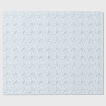 Elegant Light Blue Floral Swirl Pattern Wrapping Paper | Zazzle
