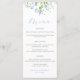 Elegant Light Blue Floral Wedding Menu | Zazzle