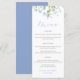 Elegant Light Blue Floral Wedding Menu | Zazzle