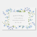 Elegant Light Blue Floral Wedding Welcome Foam Board | Zazzle