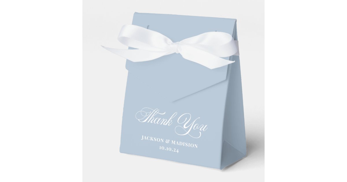 Elegant Light Blue Wedding Favor Boxes | Zazzle