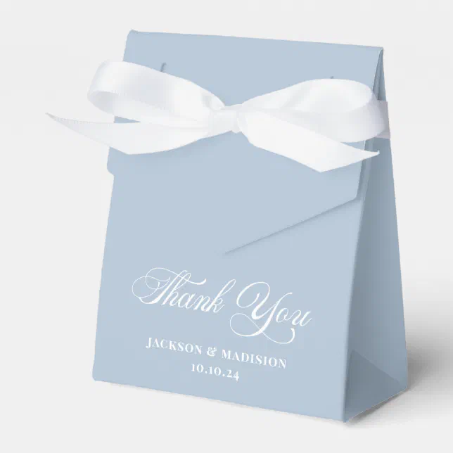 Elegant Light Blue Wedding Favor Boxes | Zazzle