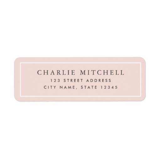 Elegant light blush pink return address label | Zazzle