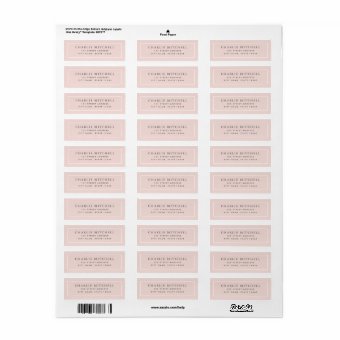 Elegant light blush pink return address label | Zazzle