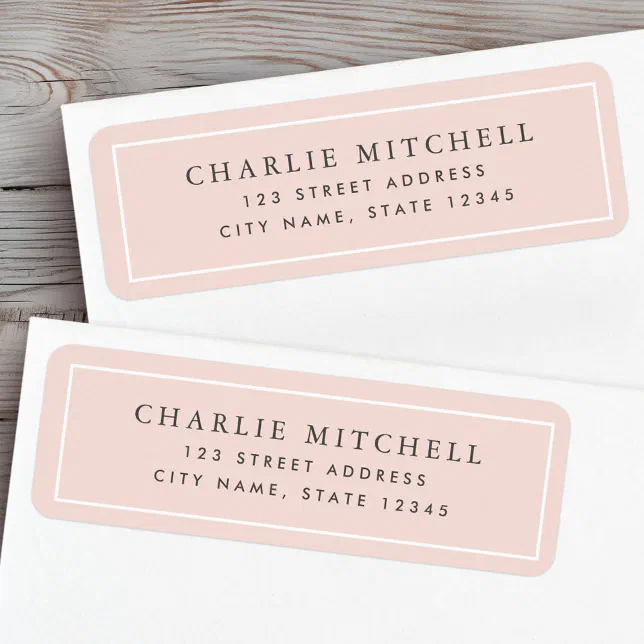 Elegant light blush pink return address label | Zazzle