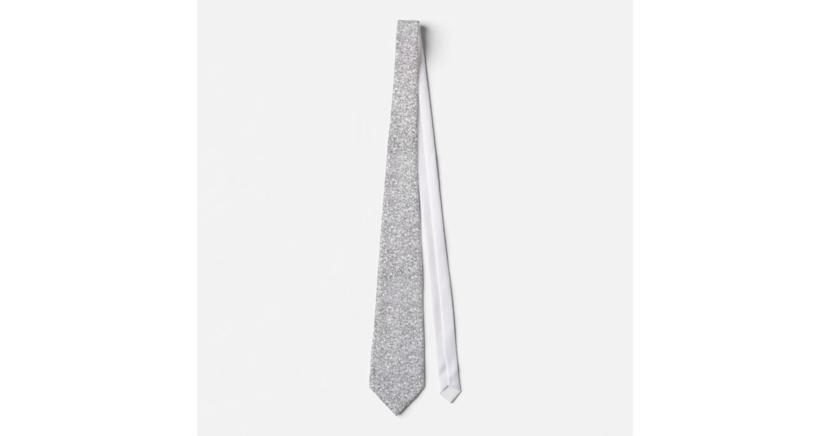 Elegant Light Gray Glitter & Sparkles Neck Tie | Zazzle