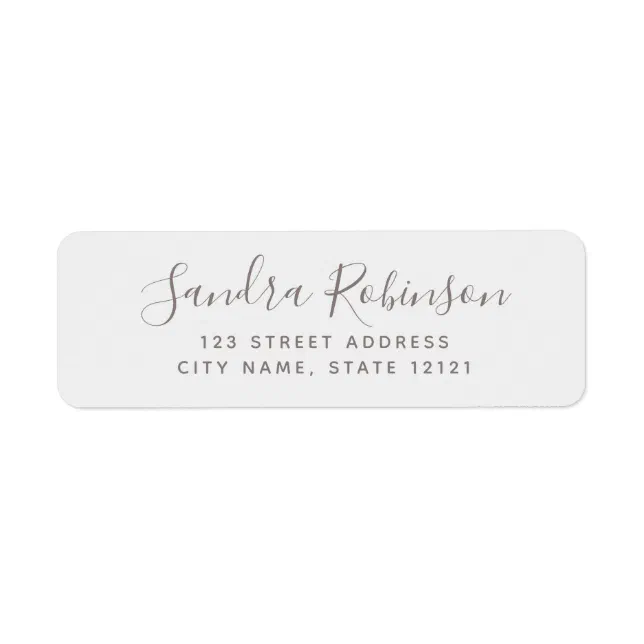 Elegant light gray return address labels | Zazzle