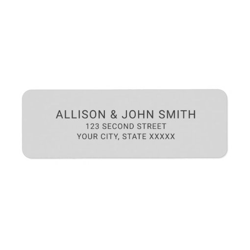 Elegant Light Gray Simple Return Address Label | Zazzle