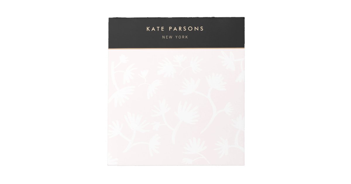 Elegant Light Pink Floral Notepad | Zazzle