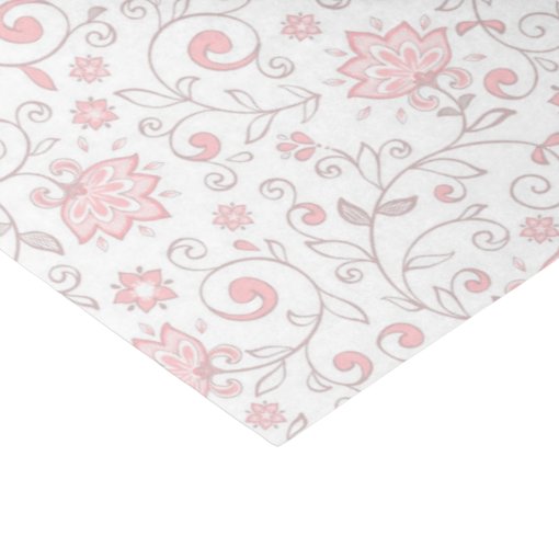 Elegant Light Pink Floral Pattern Tissue Paper | Zazzle
