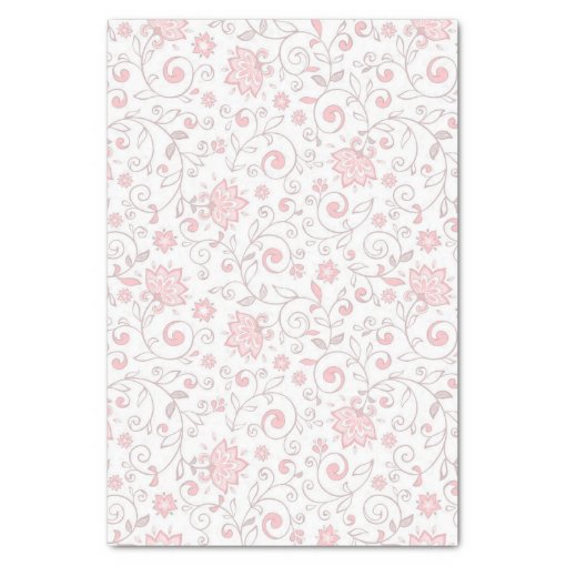 Elegant Light Pink Floral Pattern Tissue Paper | Zazzle