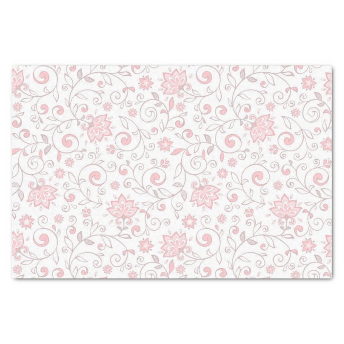 Elegant Light Pink Floral Pattern Tissue Paper | Zazzle.com