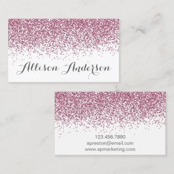 Elegant Light Pink Glitter Business Cards | Zazzle