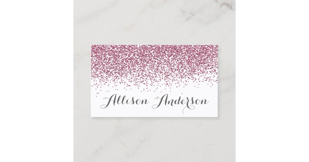 Elegant Light Pink Glitter Business Cards | Zazzle