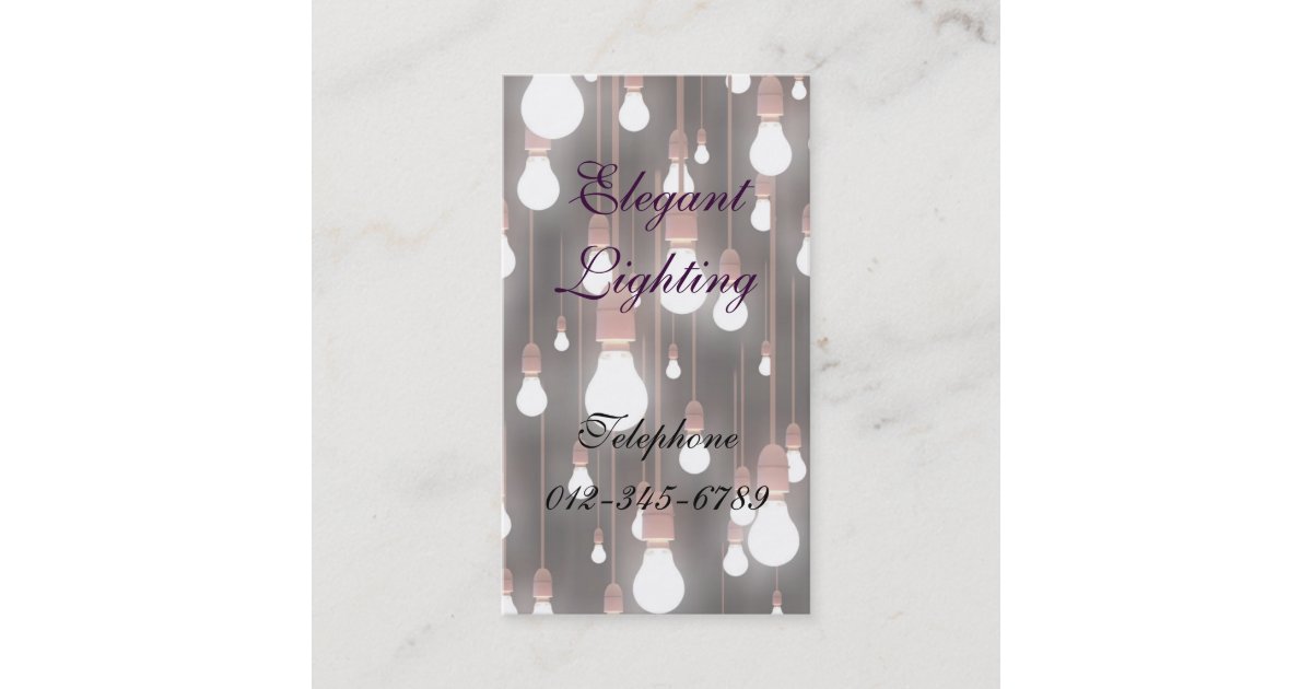 Elegant Lighting Business Card | Zazzle