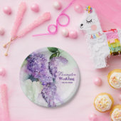 Elegant Lilac Flowers Wedding Paper Plates | Zazzle