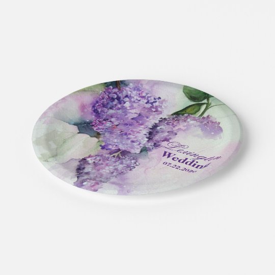 Elegant Lilac Flowers Wedding Paper Plates | Zazzle.com