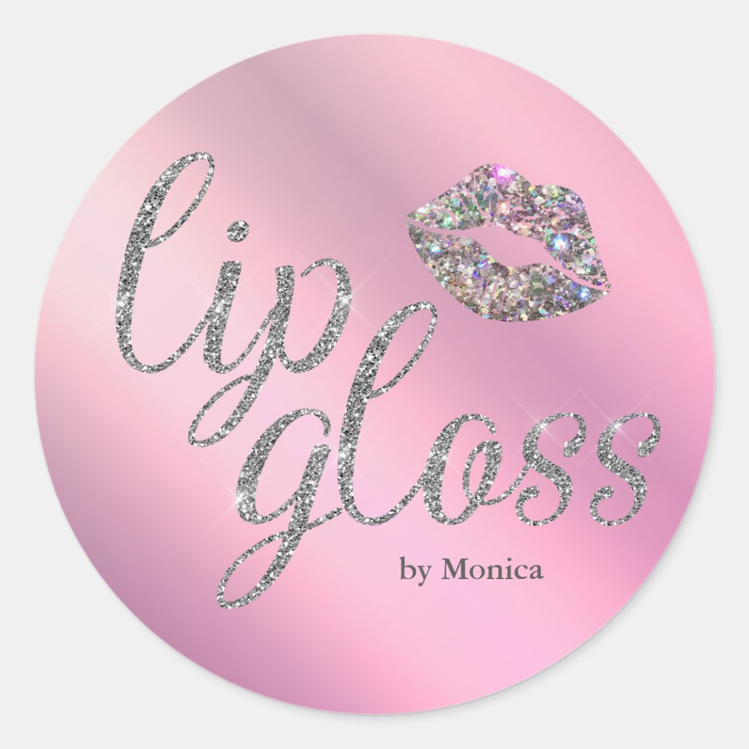 Elegant Lilac Lip Gloss Business Classic Round Sticker | Zazzle