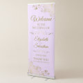Elegant Lilac Purple & Gold Lacy Wedding Welcome Retractable Banner ...