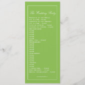 Elegant Lime Green Swirl Wedding Program | Zazzle
