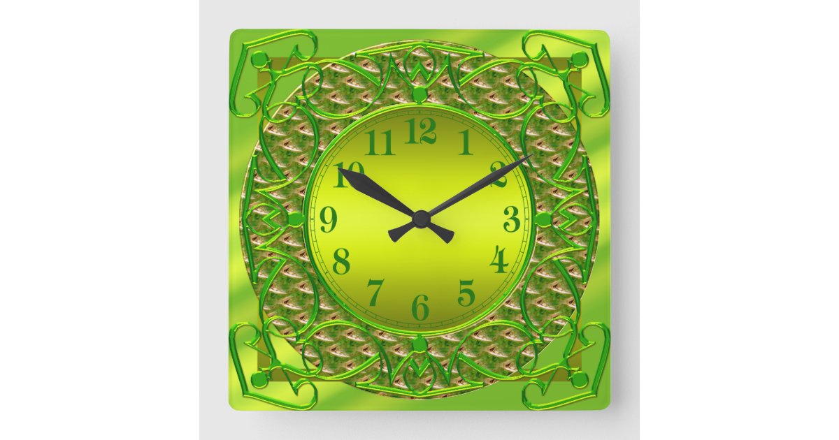 Elegant Lime Green Wall Clock | Zazzle