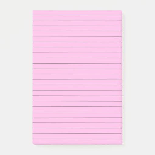 Elegant Lined Pink Post It Notes | Zazzle