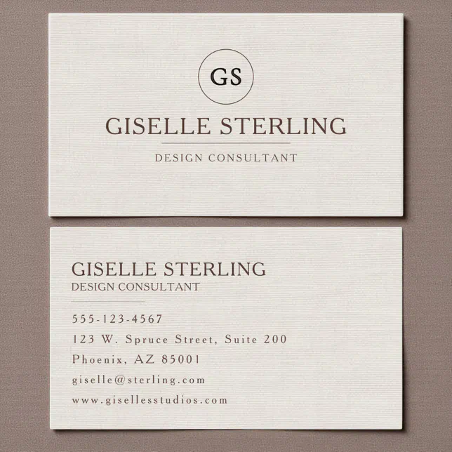 Elegant Linen Business Card | Zazzle