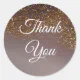 Elegant Liquid Glitter Thank you Classic Round Sticker | Zazzle
