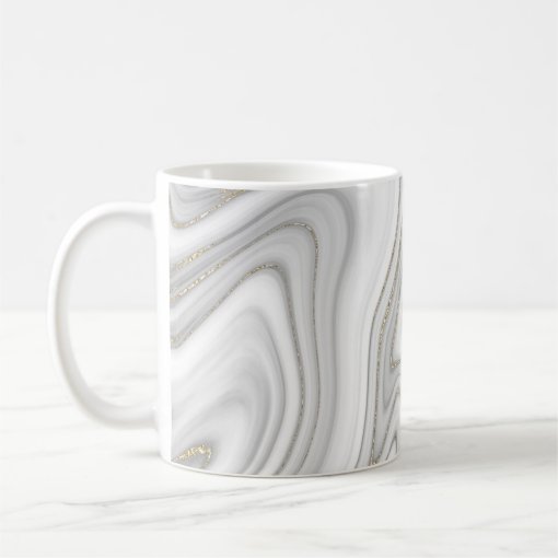 Elegant liquid gold glitter marble pattern coffee mug | Zazzle