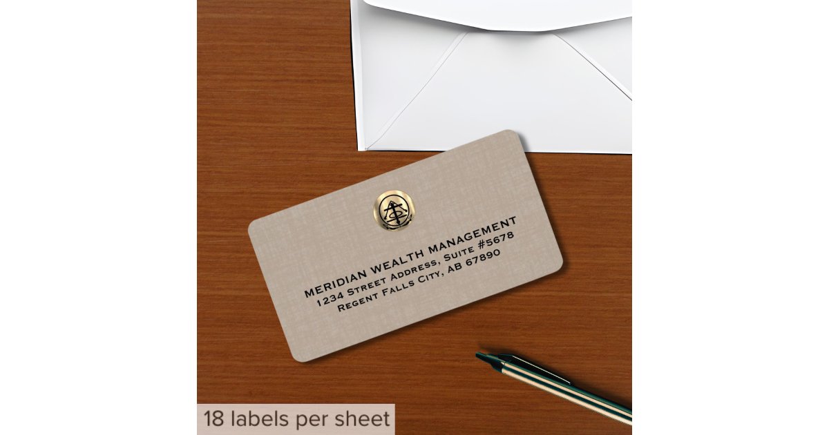 Elegant Logo Emblem Address Labels | Zazzle