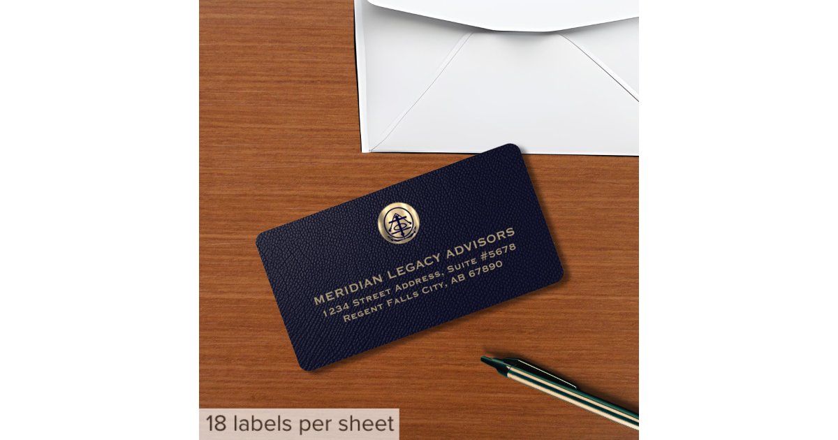 Elegant Logo Emblem Address Labels | Zazzle
