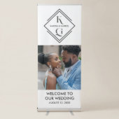 Elegant Logo Wedding Welcome Retractable Banner | Zazzle