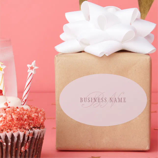 Elegant Looking Monogram | Rose Gold Oval Sticker | Zazzle